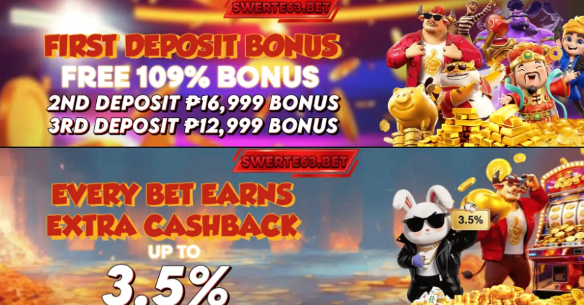 SWERTE63 | Free 109% Deposit Bonus + 3.5% Extra Cashback!